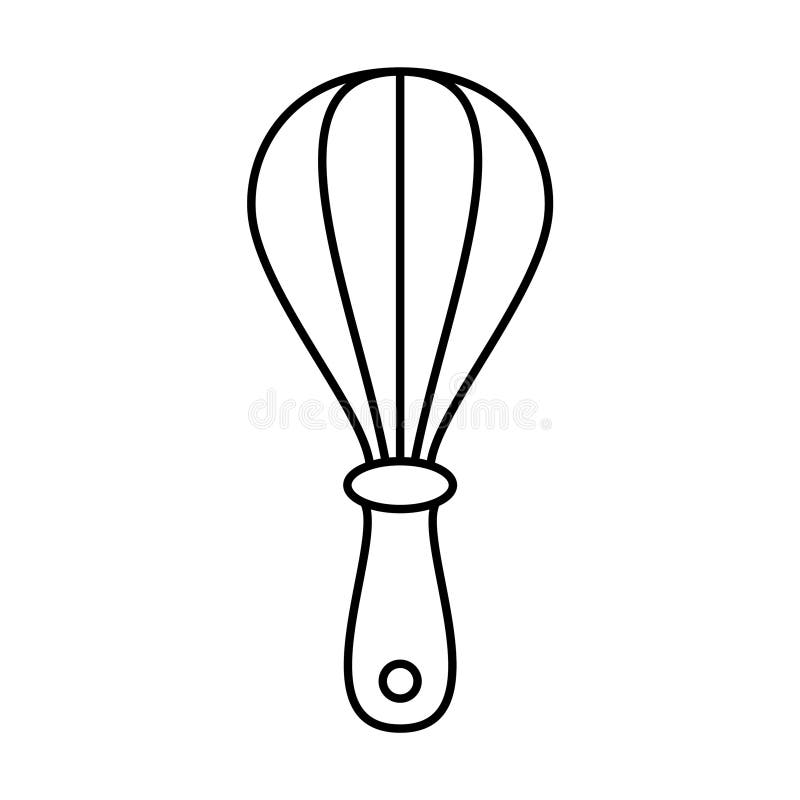 Whisk Outline Vector Illustration Stock Illustration - Illustration of ...