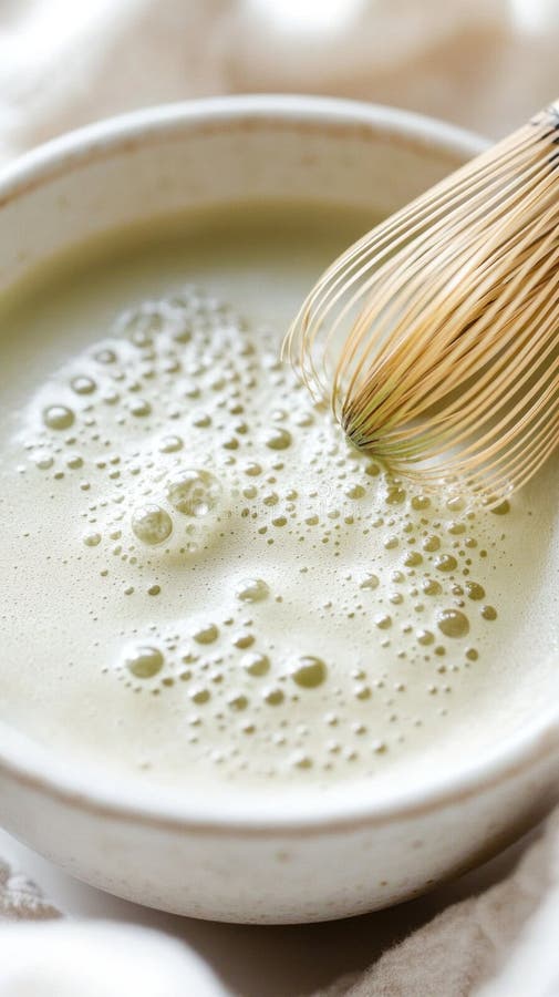 Whisk Preparing Matcha Green Tea in a Bowl Stock Image - Image of bowl ...