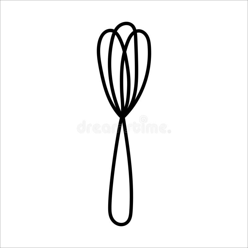 Whisk Vector Doodle Hand Drawn Illustration Isolated on White ...