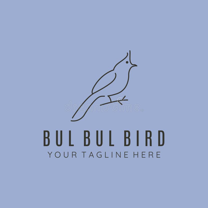 Whiskered Bulbul Bird Line Art Logo Vector Symbol Illustration Design ...