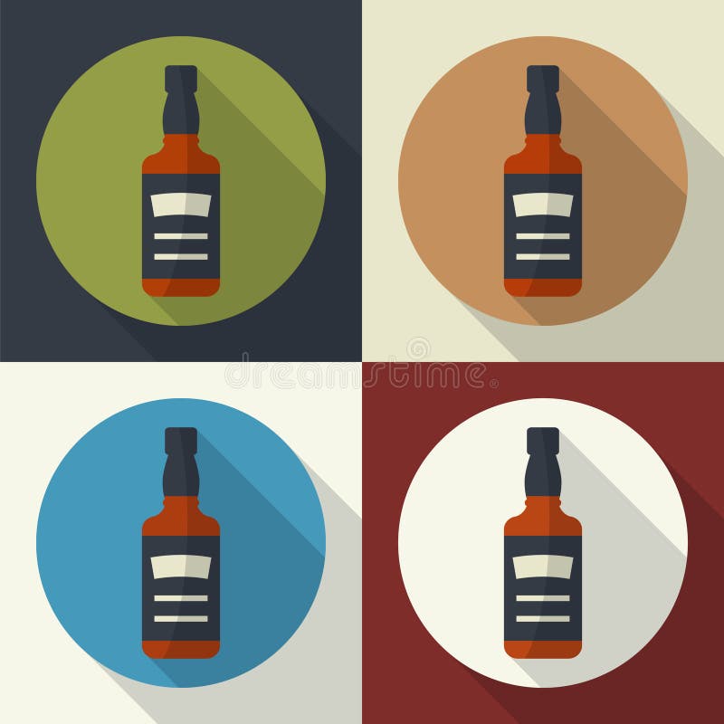 Whiskey bottle icon. stock vector. Illustration of golden - 56428888