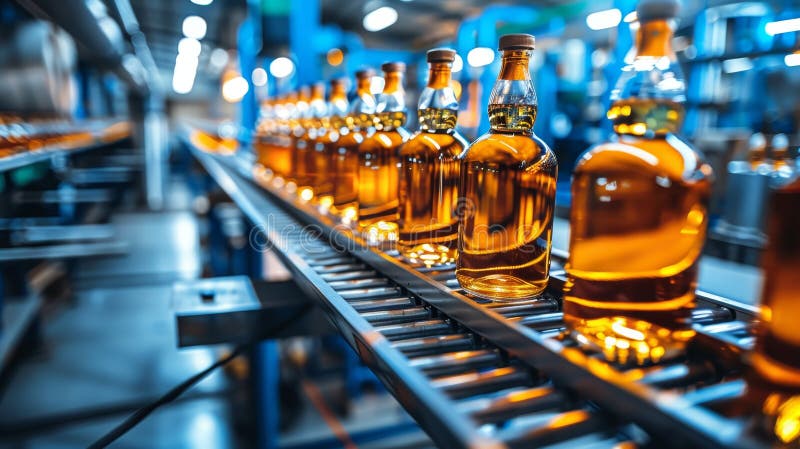 Whiskey Bottling Process in a Traditional Factory Setting for Efficient ...