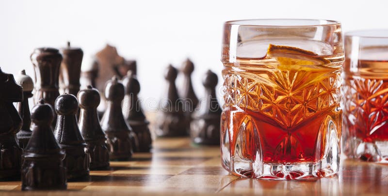 Whiskey and chess stock photo. Image of liquid, closeup - 80977352