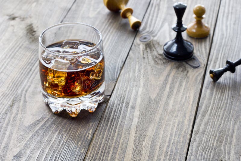 Whiskey and chess stock photo. Image of reflection, cube - 57271782