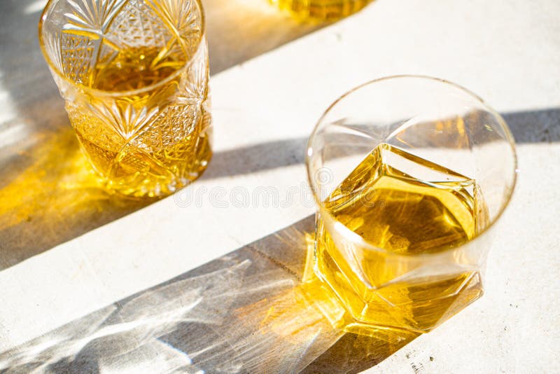 Bright Whiskey Color Kitchen with Black Marble Counter Tops Stock Image ...