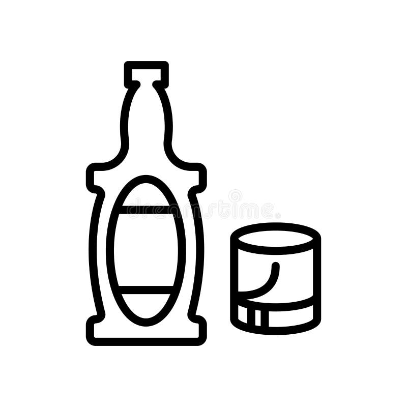Whiskey Icon Vector Isolated on White Background, Whiskey Sign , Line ...