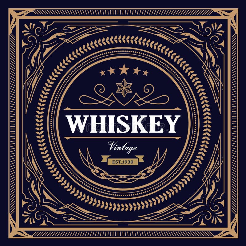 Whiskey Label Vintage Design Retro Vector Stock Vector - Illustration ...