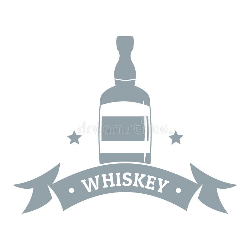 Whiskey Logo, Simple Gray Style Stock Vector - Illustration of glass ...