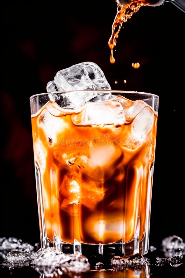 Whiskey Pour Over Ice stock image. Image of serve, glass - 309115761