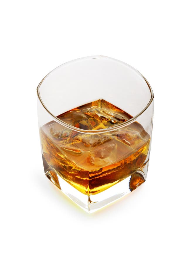 Whiskey On The Rocks In A Glass Stock Photo - Image of drink, close ...