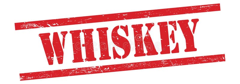 WHISKEY Text on Red Grungy Lines Stamp Stock Illustration ...