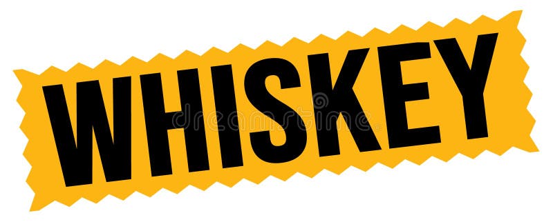 WHISKEY Text Written on Orange-black Zig-zag Stamp Stock Illustration ...
