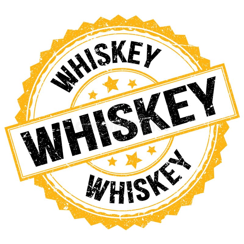 WHISKEY Text on Yellow-black Round Stamp Sign Stock Illustration ...