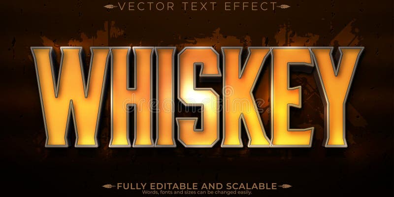 Whiskeytext Effect, Editable Drink and Pub Text Style Stock Vector ...