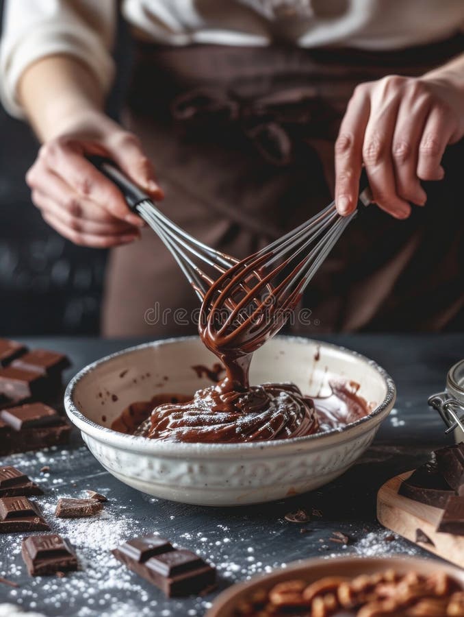 Whisking Chocolate stock image. Image of baking, treat - 382799371