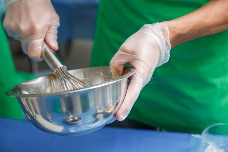Whisking Vigorously To Disperse Stock Image - Image of bowl, chef ...