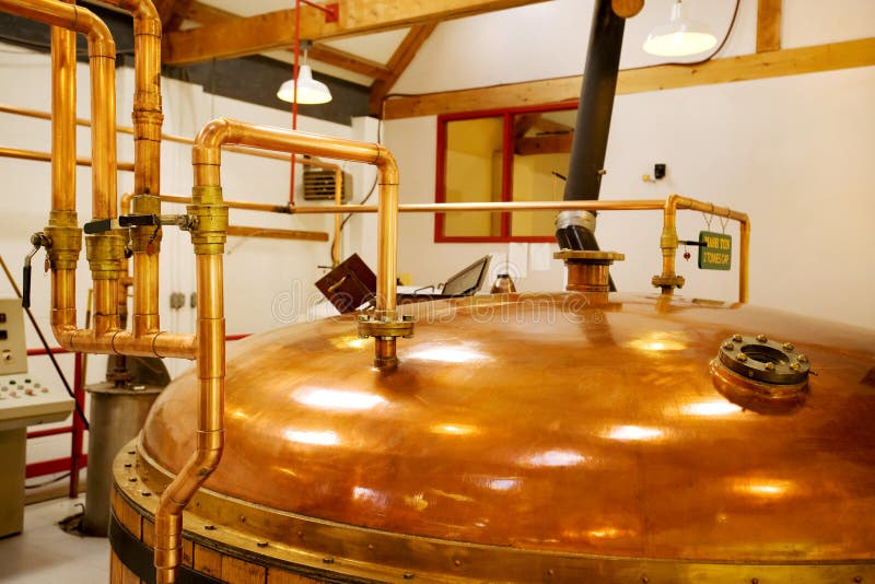 Whiskey Distillery Old Copper Washback in Ireland Stock Image - Image ...