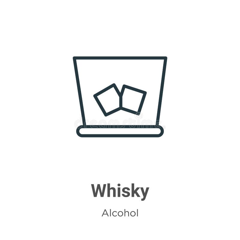 Whisky Icon in Filled, Thin Line, Outline and Stroke Style. Vector Illustration of Two Colored ...