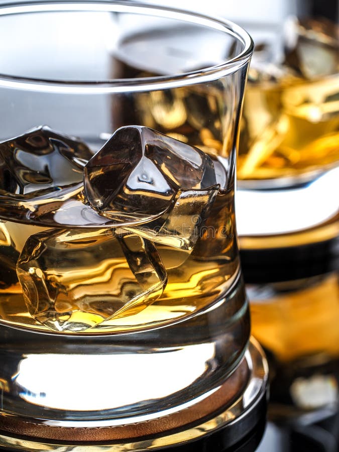 Whisky on the rocks stock photo. Image of single, aged - 169061906