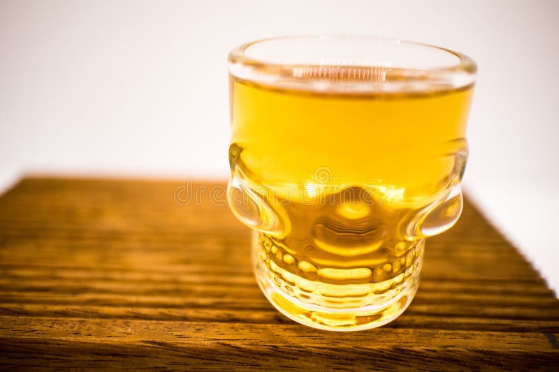 Whisky, Rum Shat in a Glass with a Canius Pattern Stock Image - Image ...