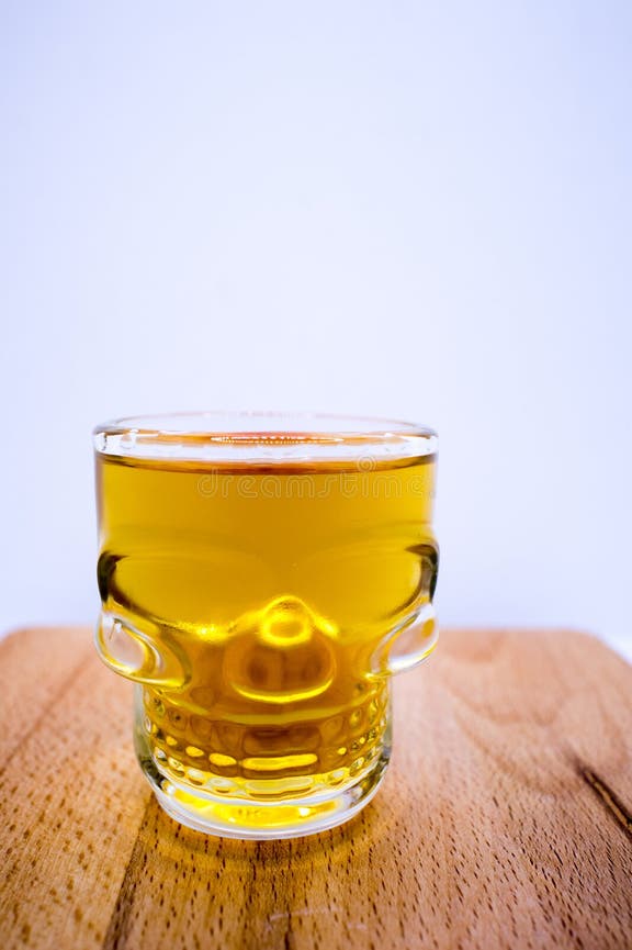 Whisky, Rum Shat in a Glass with a Canius Pattern Stock Photo - Image ...