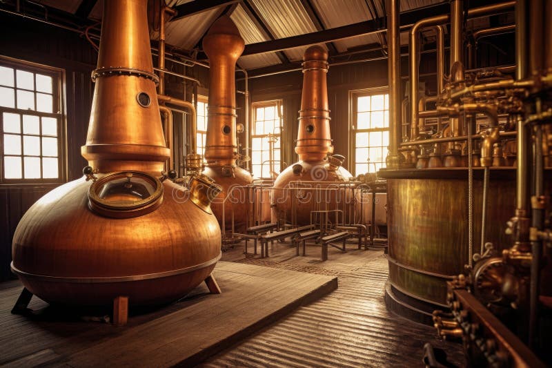Whisky Stills in a Traditional Distillery Setting Stock Photo - Image ...