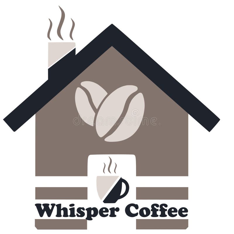 Whisper Coffee Logo – Cozy House with Coffee Bean Design Stock ...