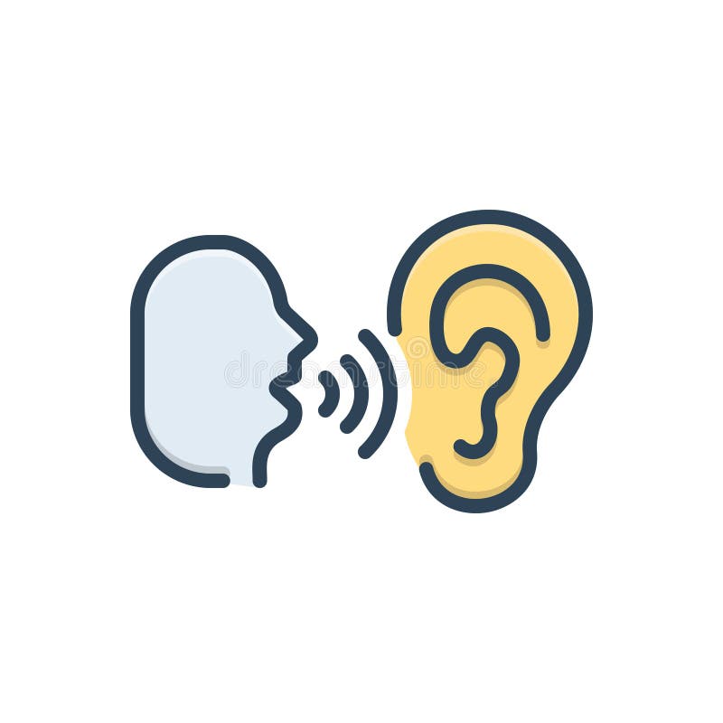 Color Illustration Icon for Whisper, Ear and Talk Stock Illustration ...