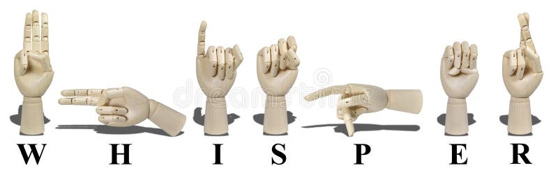 Whisper Spelled in Sign Language - Letter Stock Photo - Image of ...