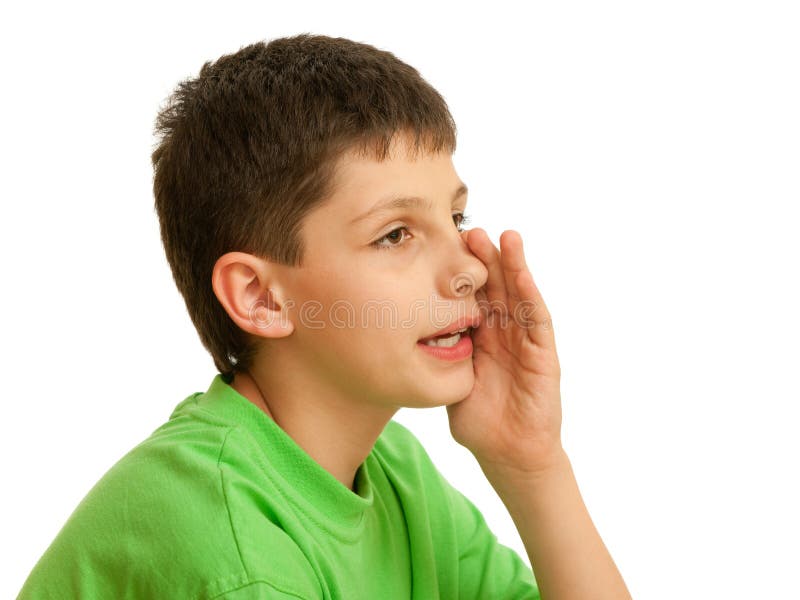 Speaking handsome boy stock image. Image of studio, listen - 17010445