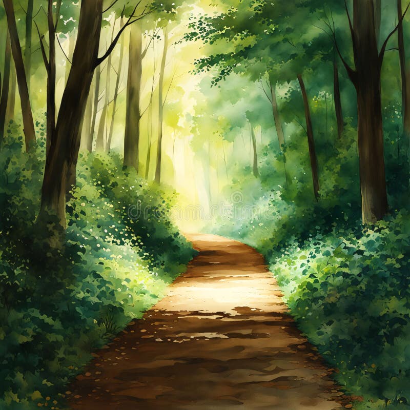 Whispering Canopy: a Misty Path through the Enchanted Forest Stock ...