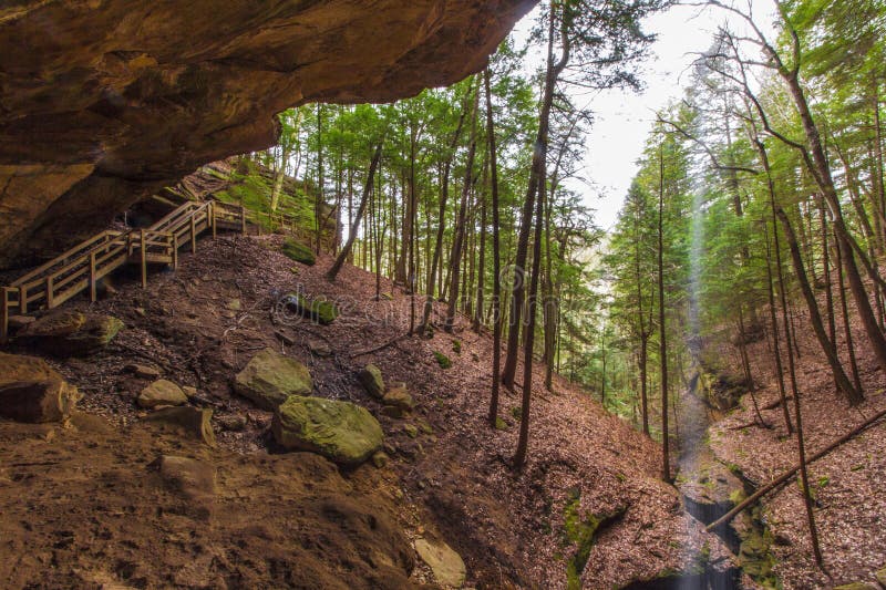 Whispering Cave, Hocking Hills State Park, Ohio Stock Photo - Image of ...