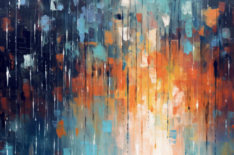 Whispering Drops: Abstract Rain, Generative AI Stock Illustration ...