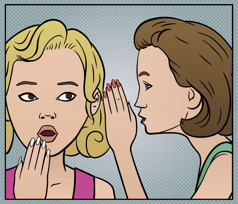 Girls Whispering Stock Illustrations – 211 Girls Whispering Stock ...