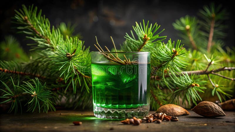 Whispering Pines: a Deep Green Cocktail with a Fragrant Pine Needle ...