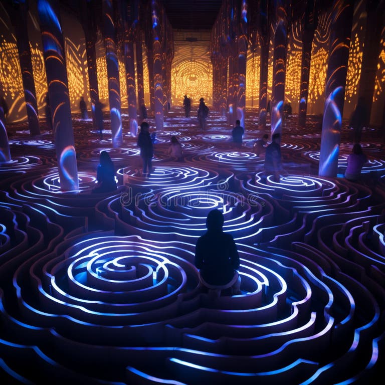 Whispering Shadows: an Enigmatic Labyrinth of Light and Sound Stock ...