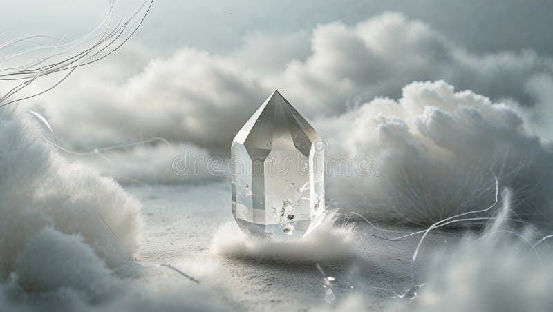 Whispering Sounds Echo through a Crystal Amidst Clouds Stock Photo ...