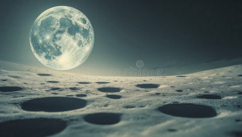 Whispering Sounds Echo through a Ever-changing on the Moon Stock Image ...