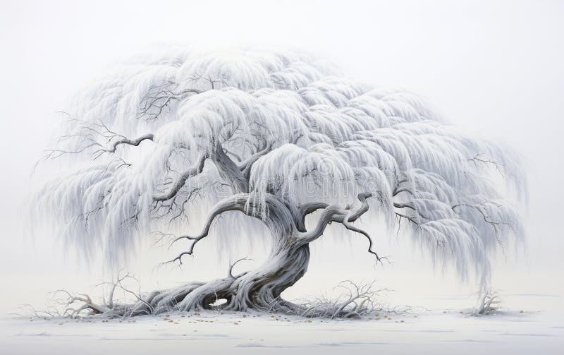 Whispering Willow on a Pink Background -Generative Ai Stock Photo ...