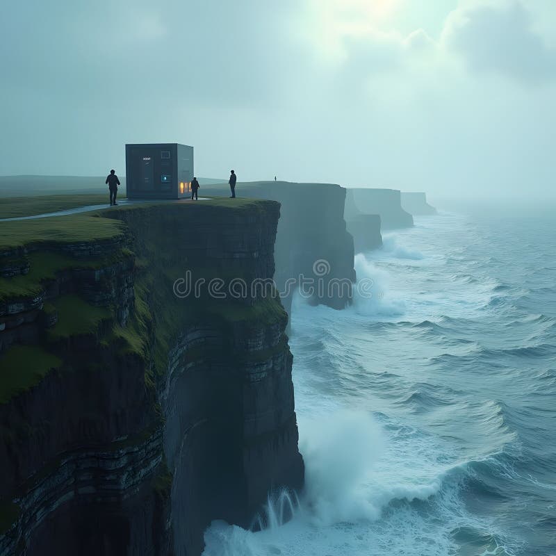 Whispers of Resilience: Quantum Computing on a Windswept Cliff Stock ...