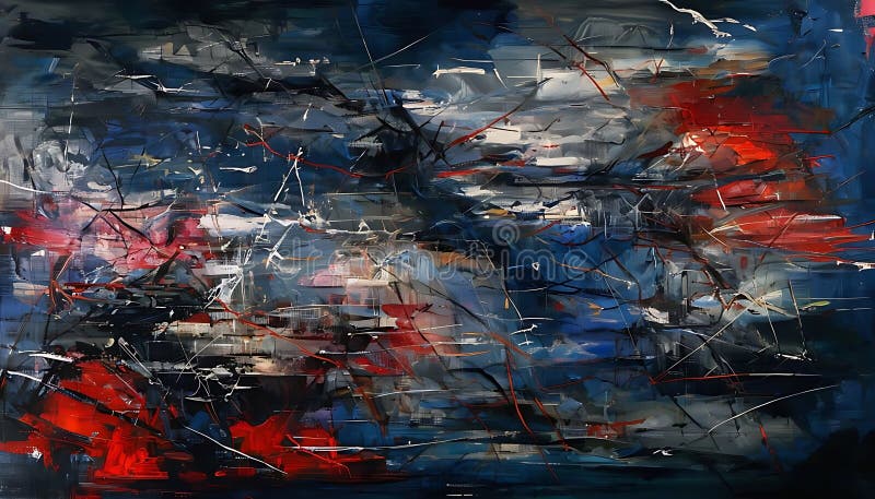 Whispers of Thought: Abstract Mindscape in Oil Colors Stock ...