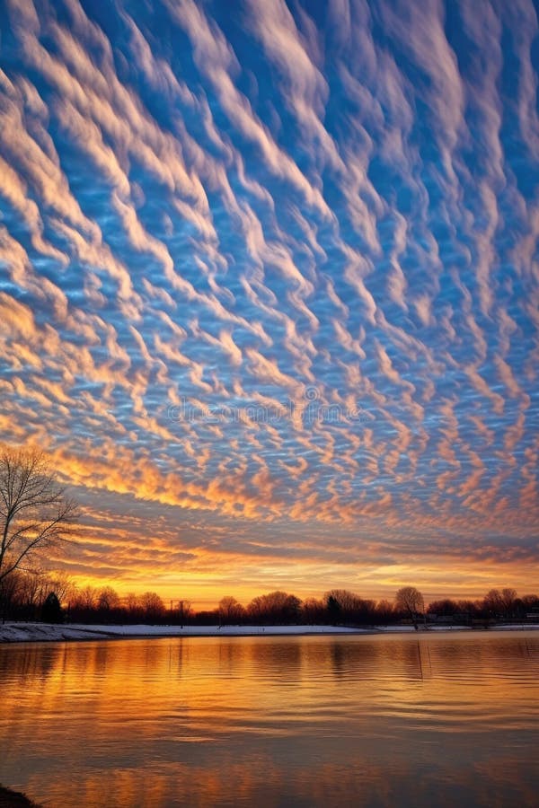 Whispy Cirrus Clouds Creating Patterns in the Sky Stock Image - Image ...