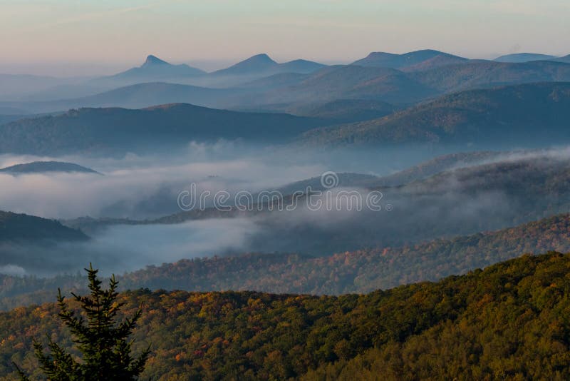 Fog Appalachian Mountains North Carolina Stock Image - Image of clouds ...