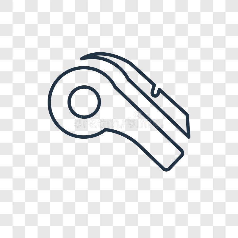Whistle Concept Vector Linear Icon Isolated on Transparent Background ...