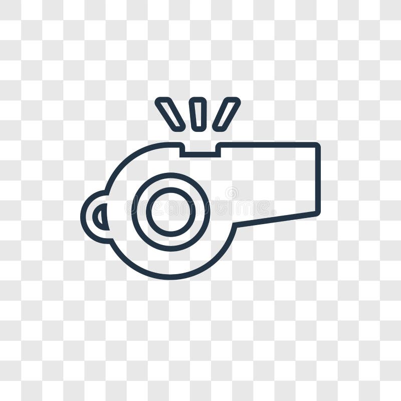 Whistle Concept Vector Linear Icon Isolated on Transparent Background ...