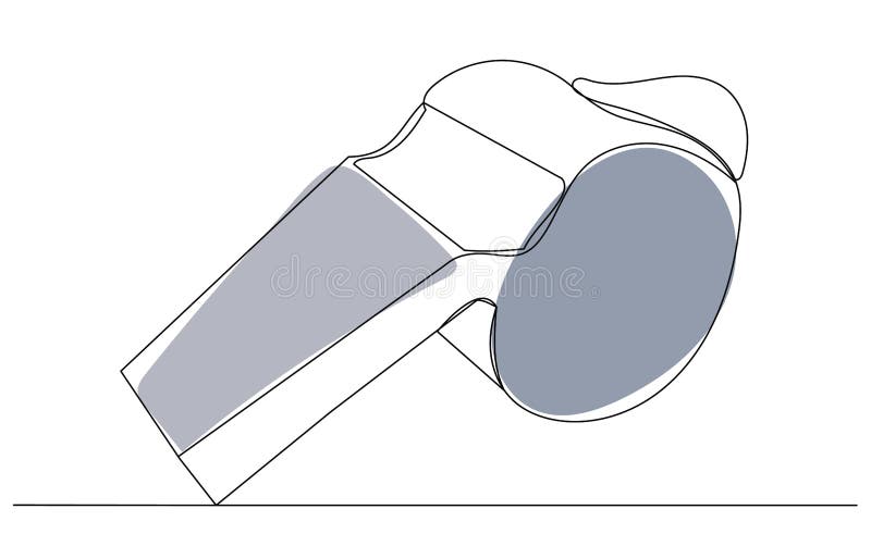 Whistle Drawing by One Continuous Line, Sketch Stock Vector ...