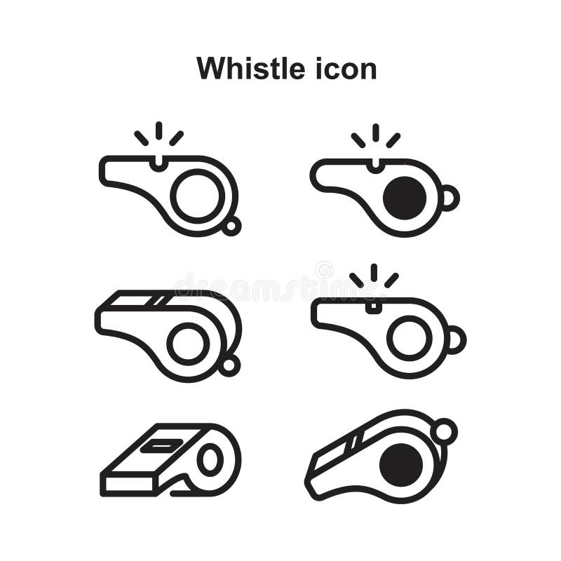 Whistle Color Sheet Whistle Icon Template Black Color Editable.
