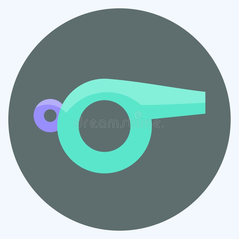 Whistle 1 Icon in Trendy Flat Style Isolated on Soft Blue Background ...