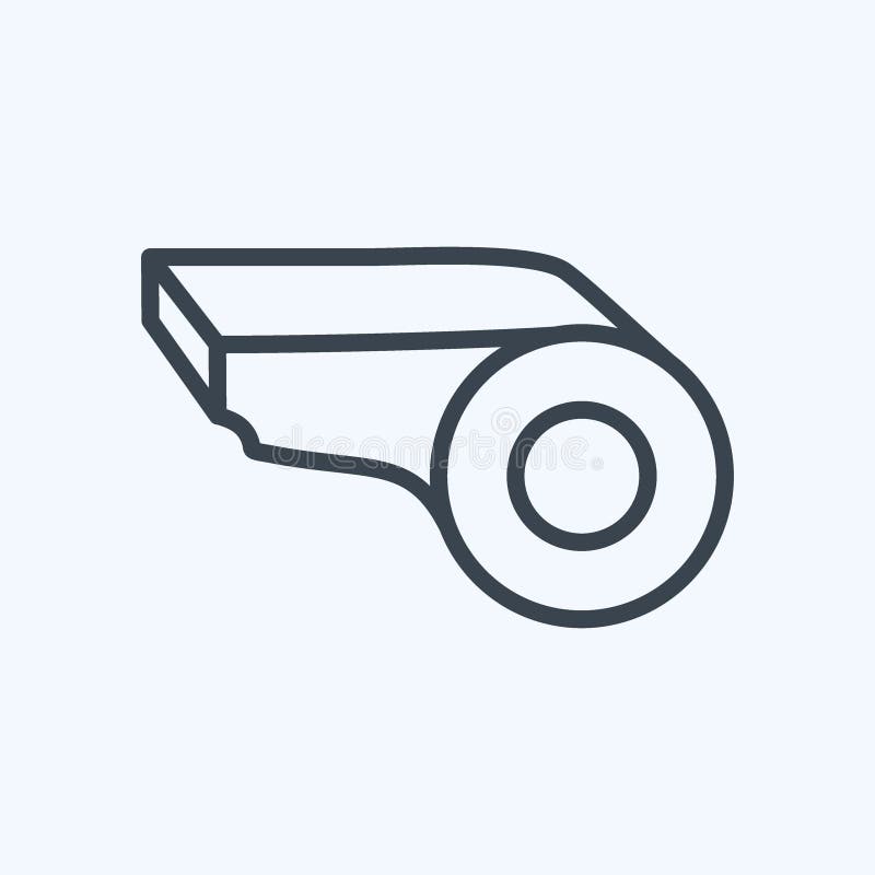Whistle 2 Icon in Trendy Line Style Isolated on Soft Blue Background ...