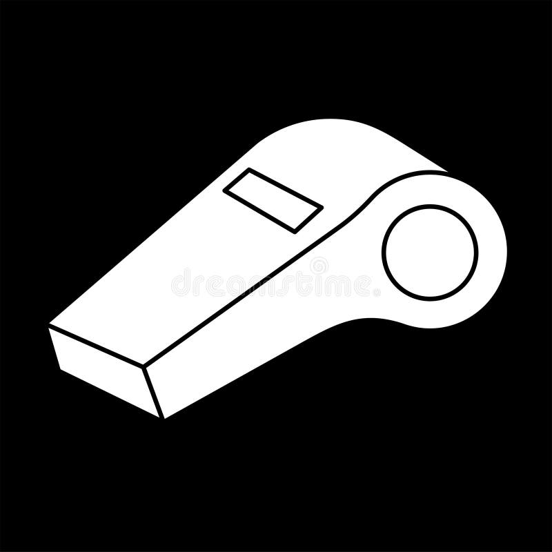 Whistle Icon Vector Illustration, Whistle Clip Art, White on Black ...